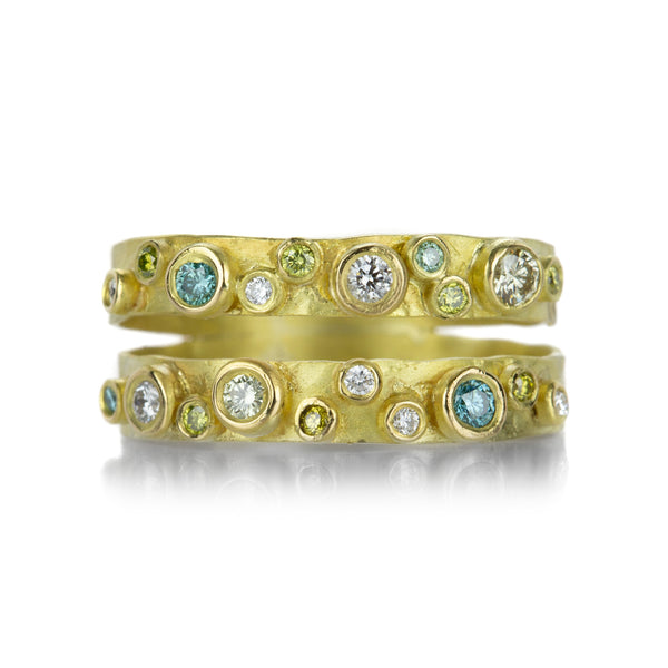 Lene Vibe Double Stacked Bands with Multicolored Diamonds | Quadrum Ga - Quadrum Gallery