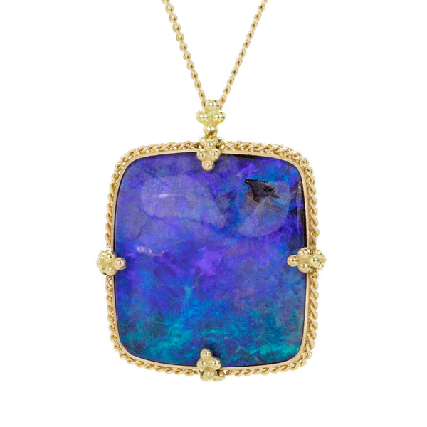 Amali 18k Square Boulder Opal Necklace | Quadrum Gallery