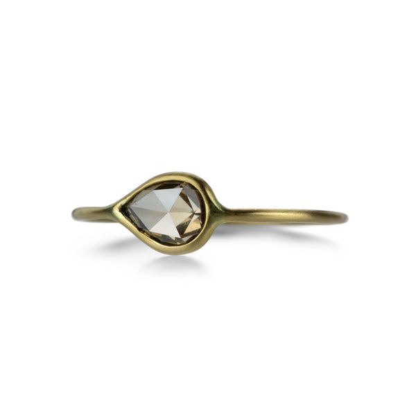 Margaret Solow Champagne Rose Cut Teardrop Diamond Ring | Quadrum Gall ...
