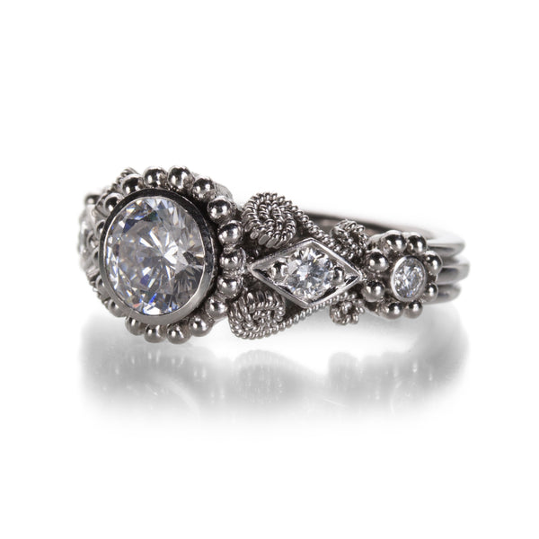 Nathan Levy Platinum Cupcake Engagement Ring | Quadrum Gallery